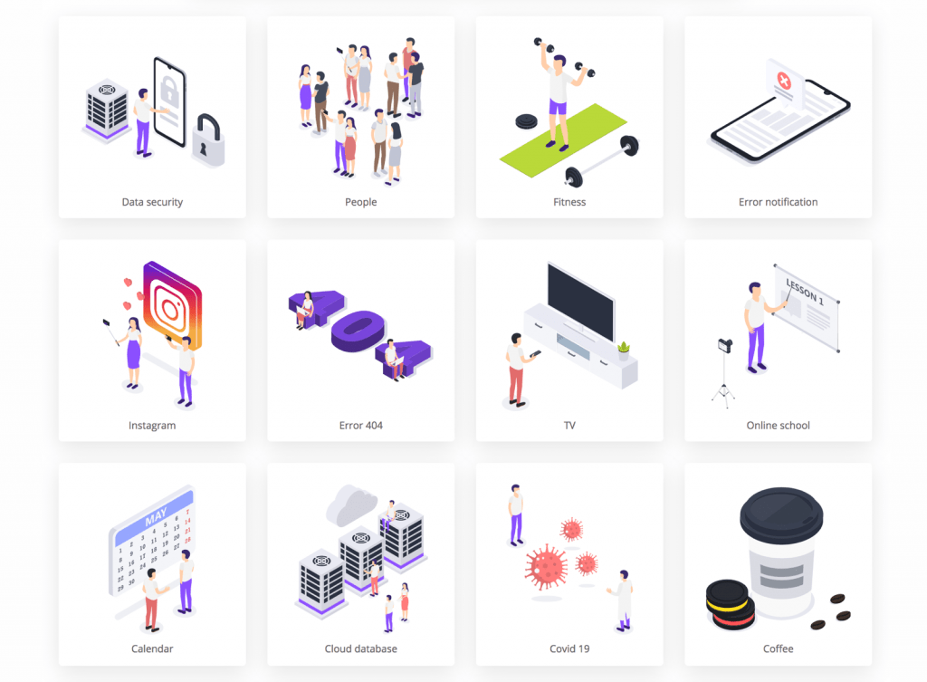 Free isometric illustrations Vectors SVGs and PNGs