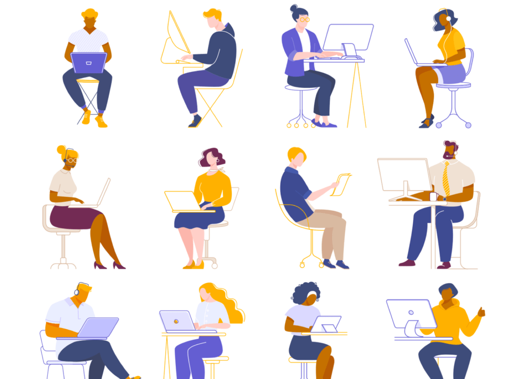 Free People Working Illustrations illustrations Vectors SVGs and PNGs